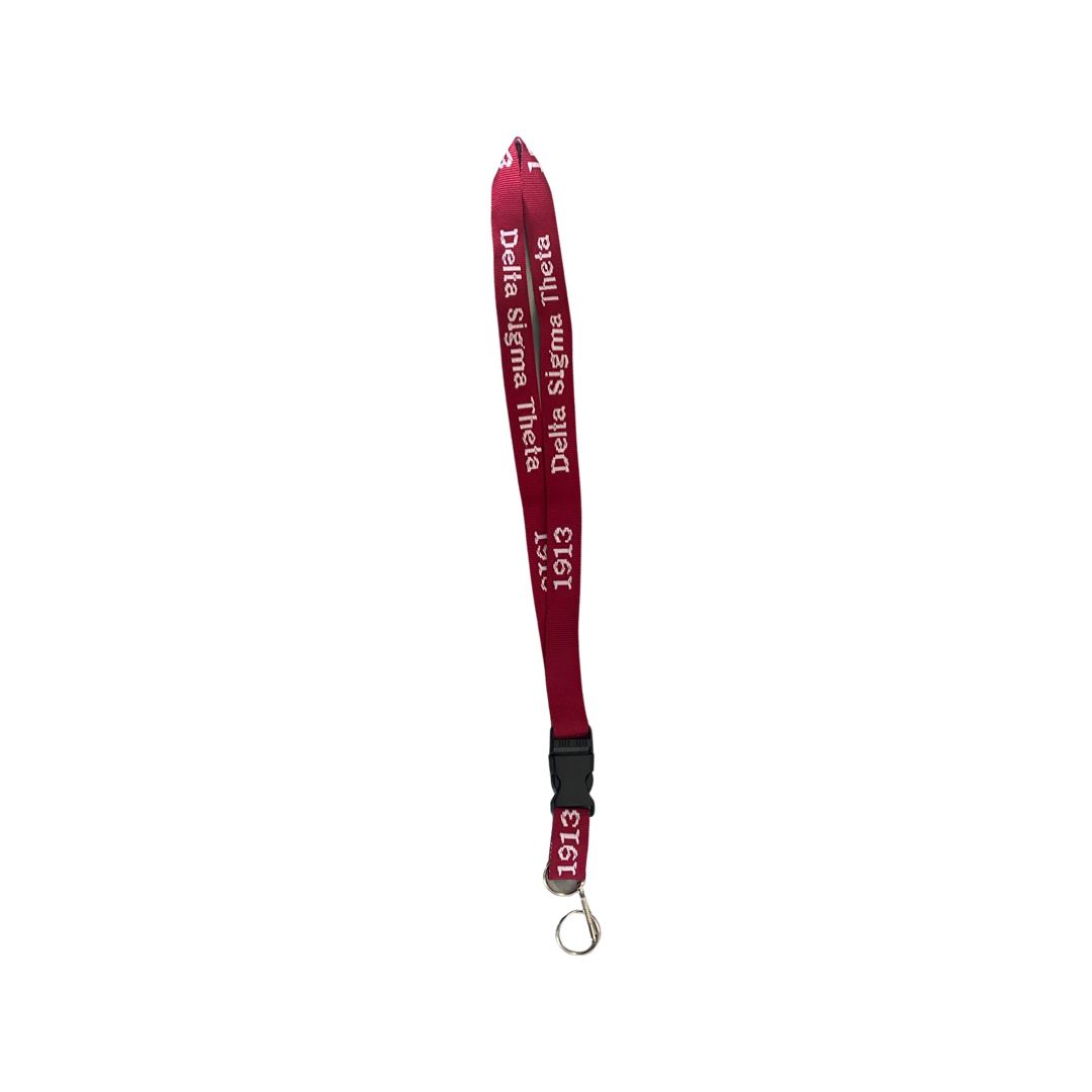 Delta Sigma Theta - Woven Embroidered Lanyard (Crimson) – Da Greek Spot